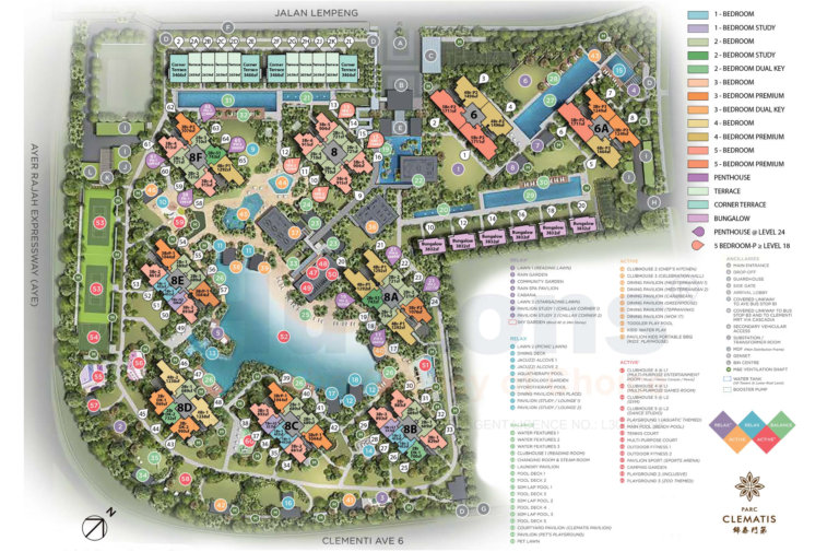 Parc Clematis Site Plan New Launch Within Matured Estate of Clementi